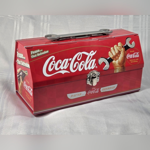 Coca Cola | Accents | Coca Cola Tin Wrench Handle Tool Box Lunch Box ...